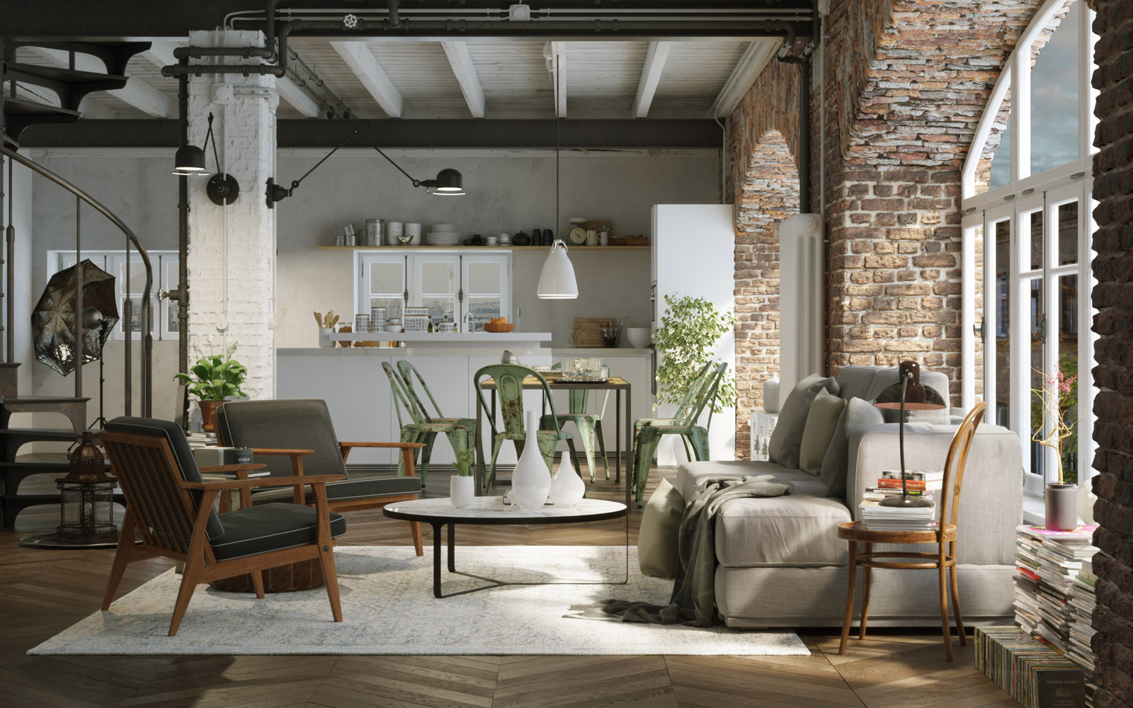 vintage style loft downtown apartment - Industrie Altbau Loft wo - ULYS ...